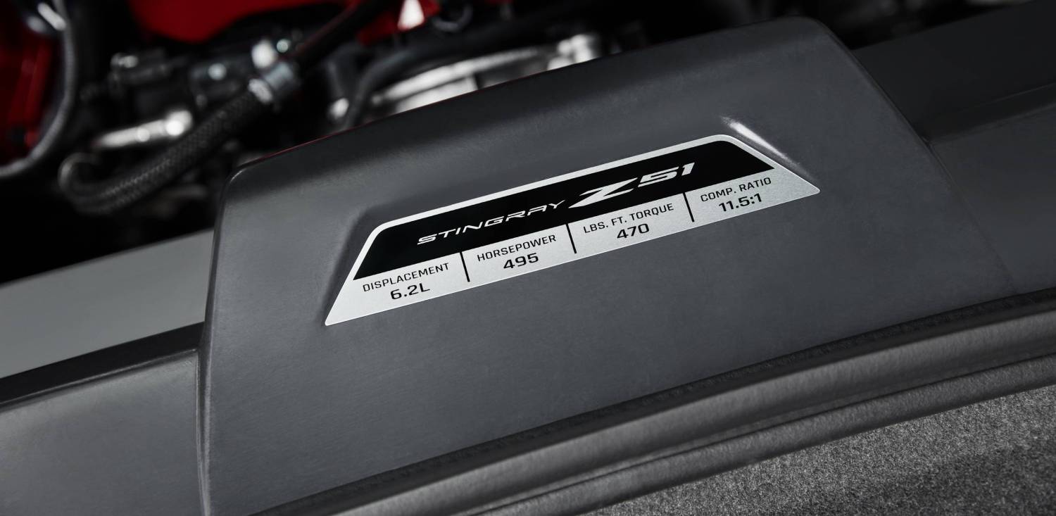 87818038 Engine Specification Plaque for Stingray with Z51 Package